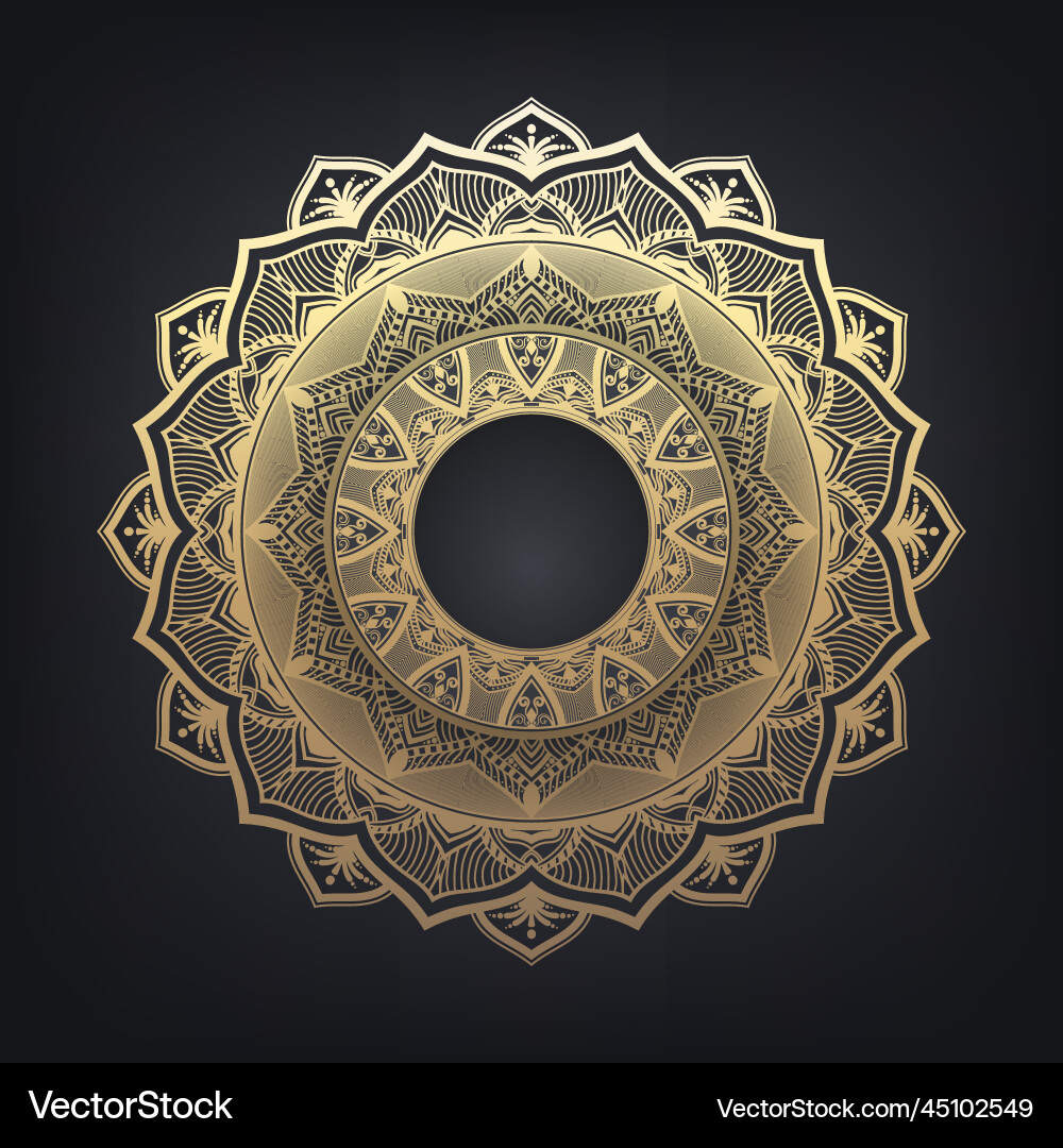 Mandala design in golden color Royalty Free Vector Image