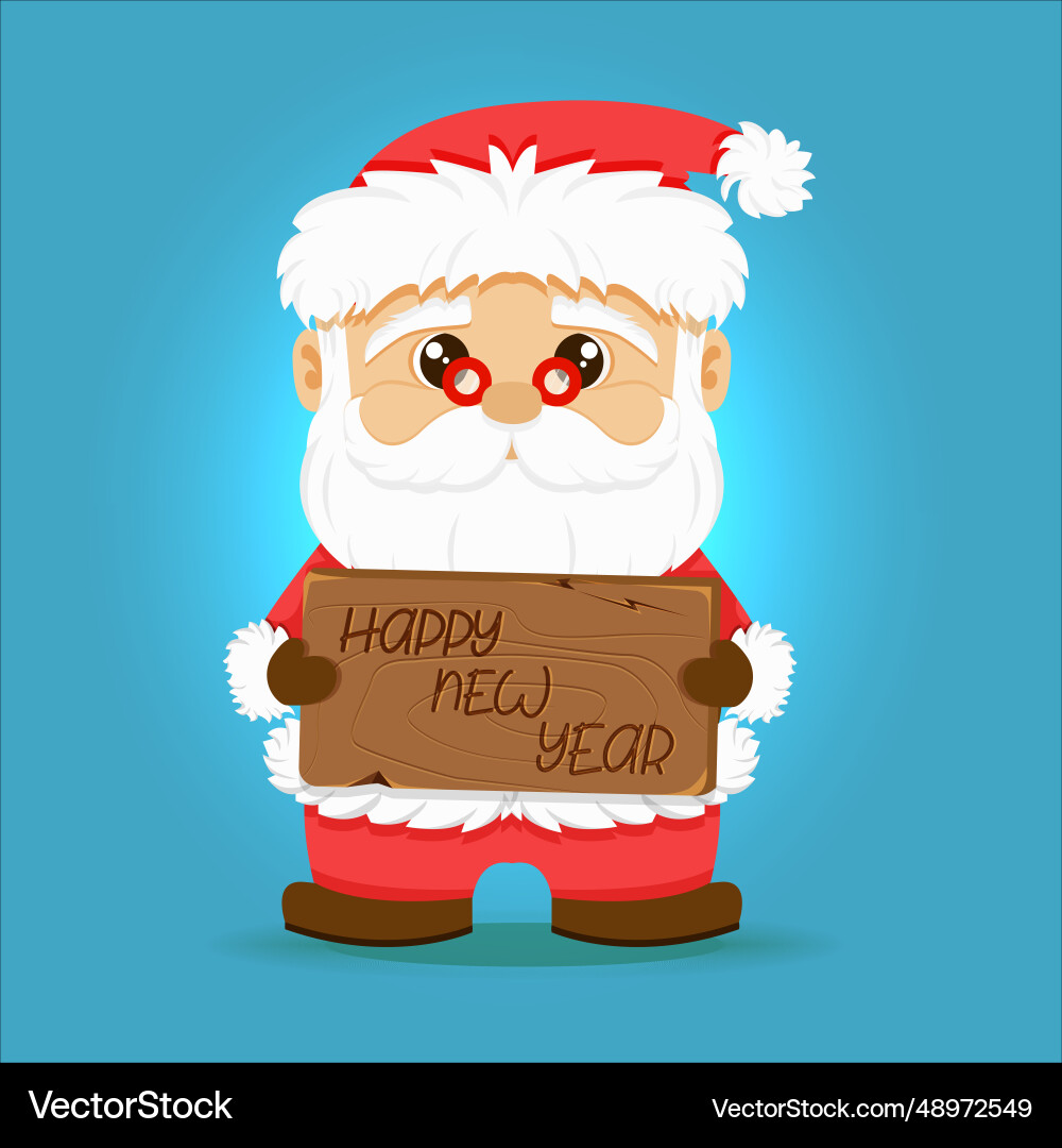 Santa claus holding sign board Royalty Free Vector Image