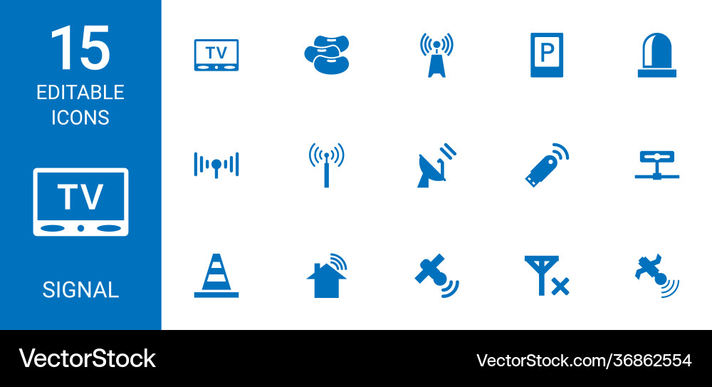 15 signal icons Royalty Free Vector Image - VectorStock