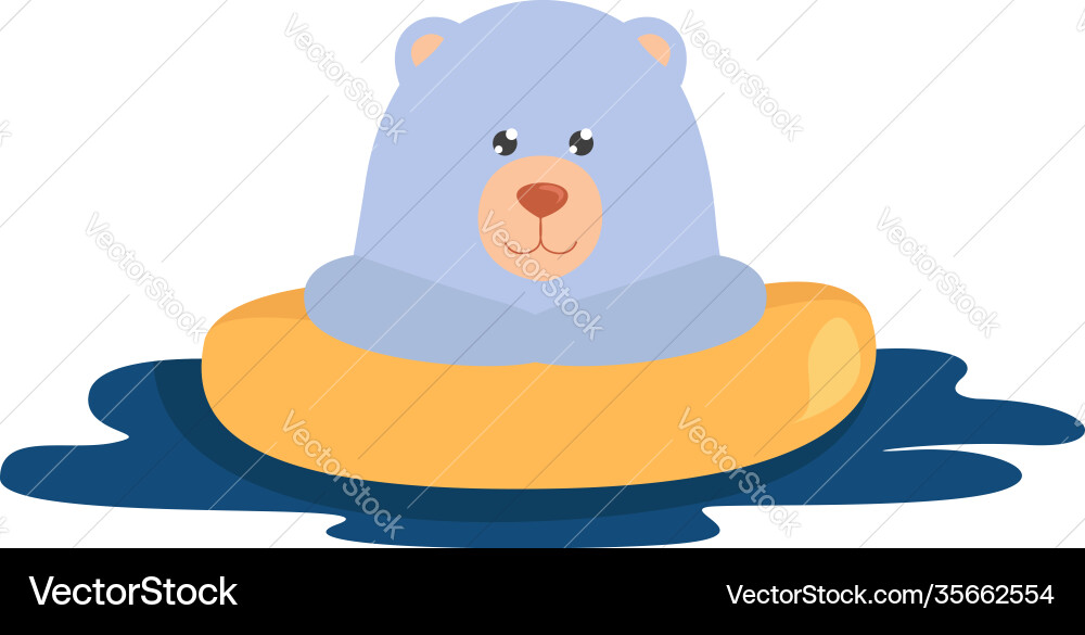 Bear On A Vacation White Background Royalty Free Vector