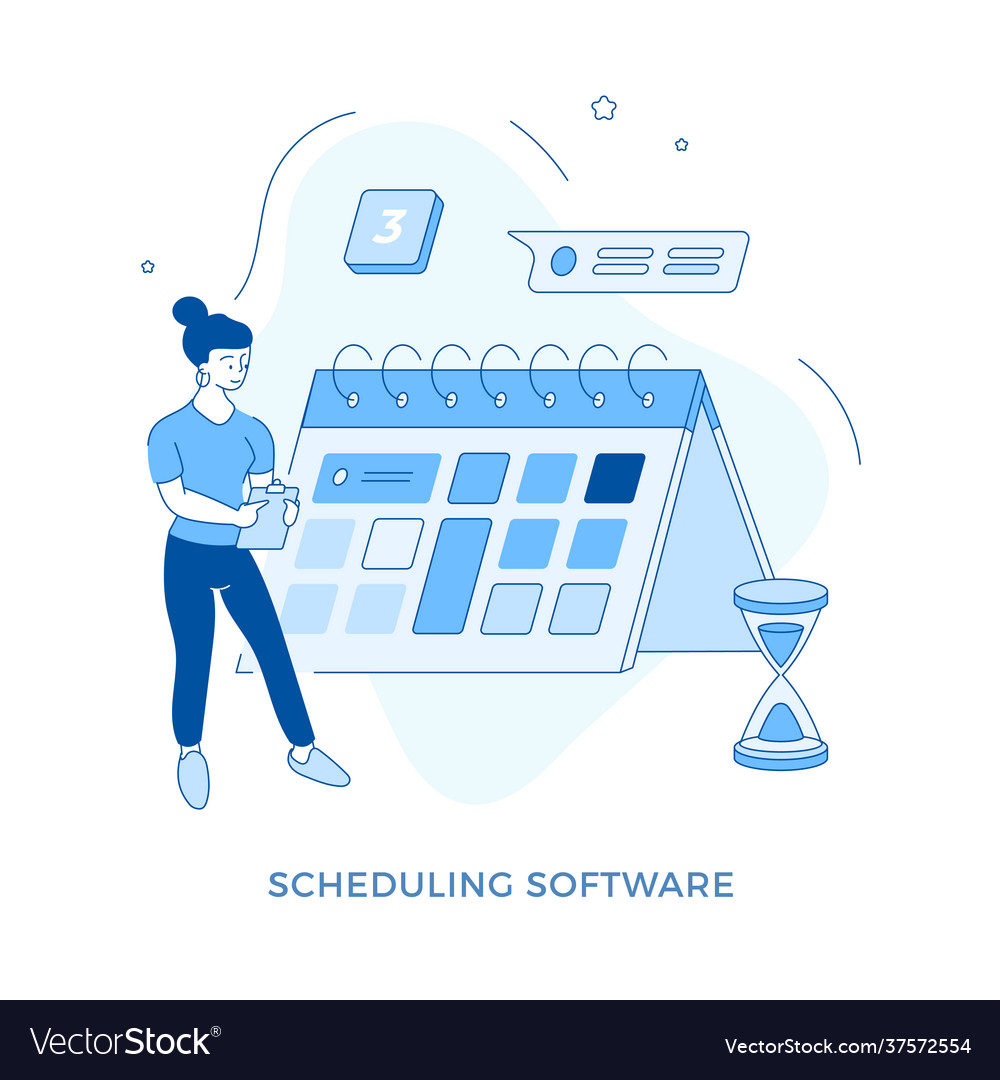 Linear flat scheduling software concept Royalty Free Vector