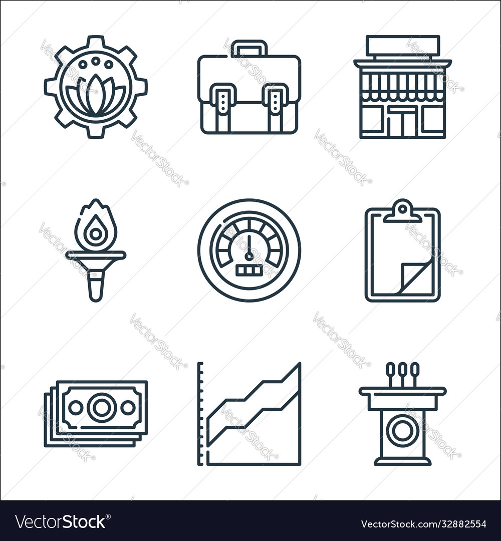 Management line icons linear set quality line set Vector Image
