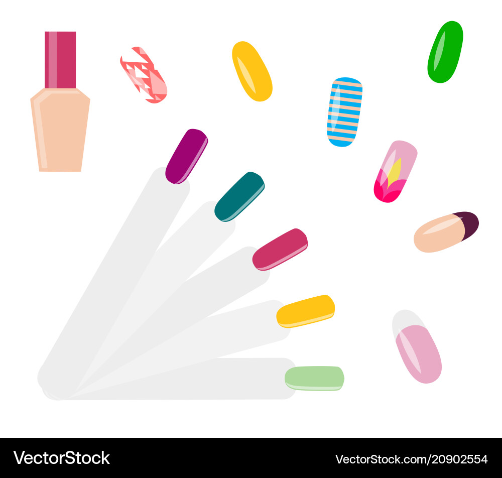 Set beautiful nail examples Royalty Free Vector Image