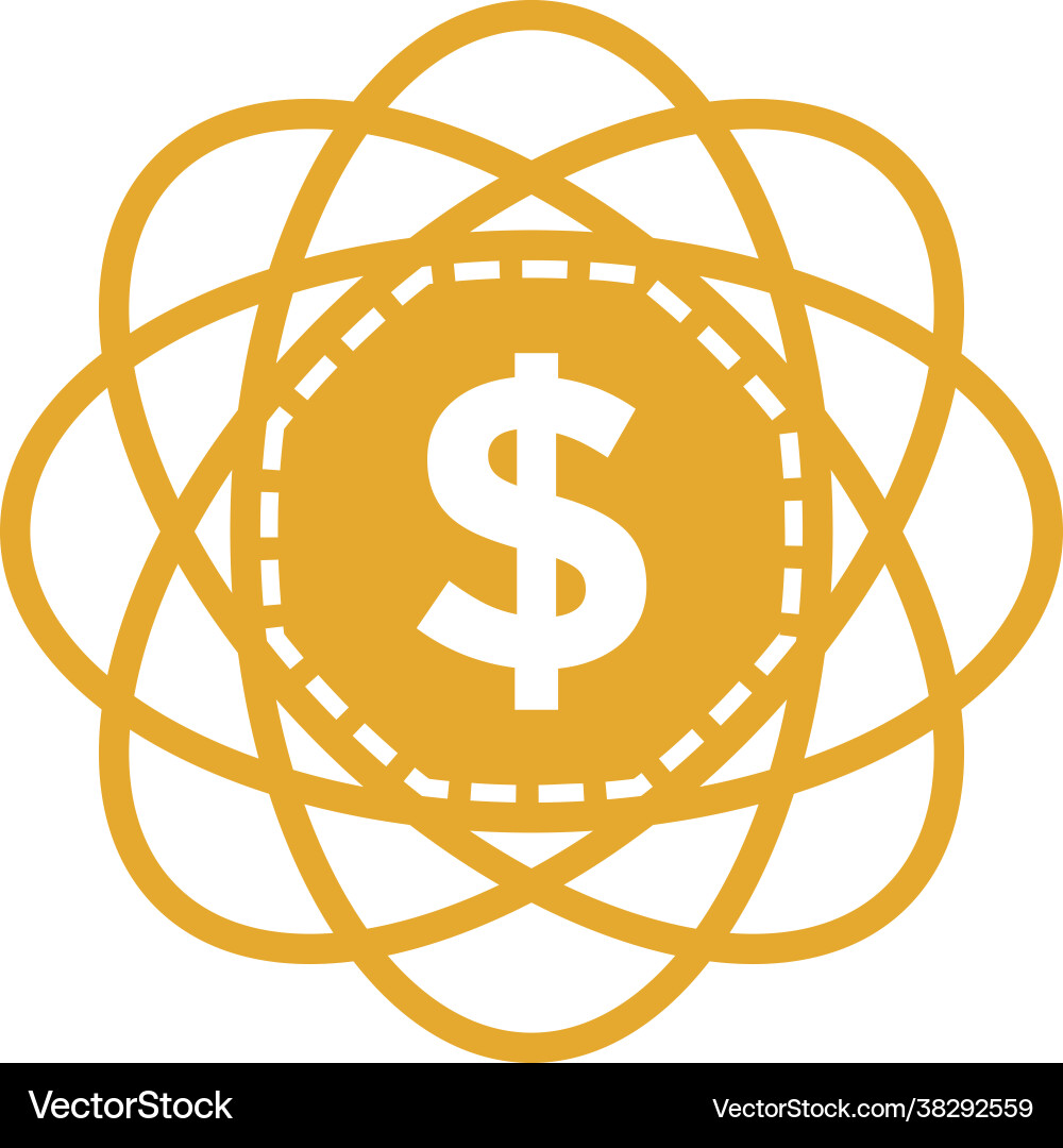 Atomic finance money logo Royalty Free Vector Image