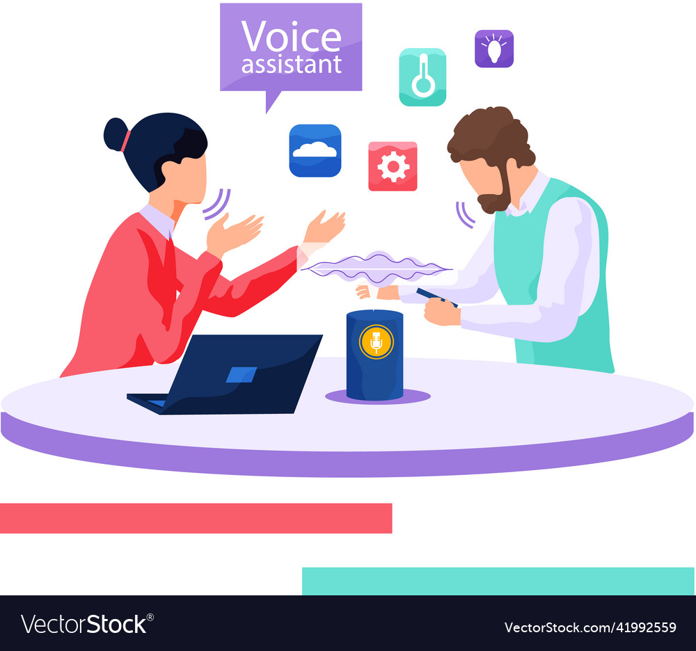 Voice assistant smart speaker virtual assistant Vector Image