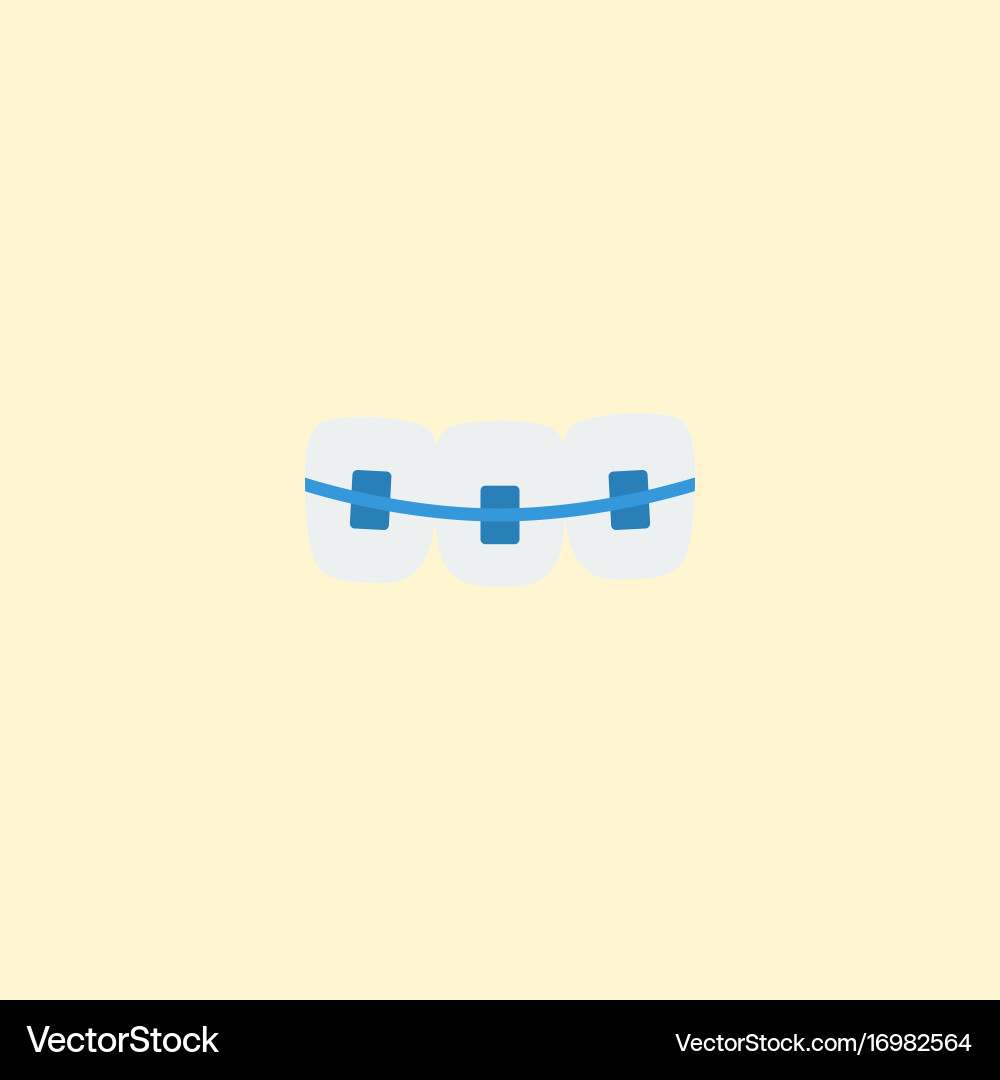 Flat icon braces element Royalty Free Vector Image