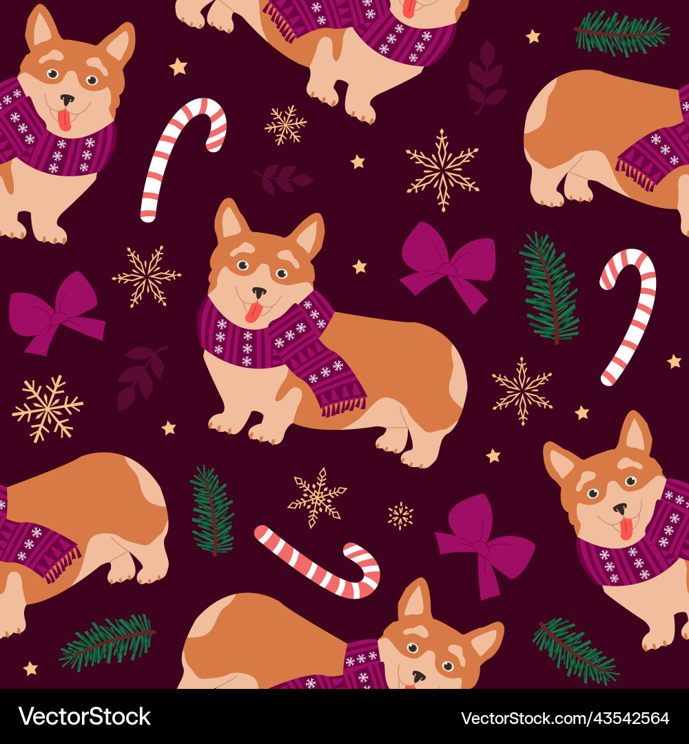 Seamless pattern with christmas elements Vector Image