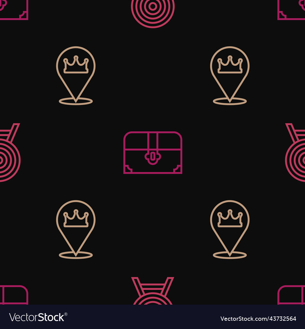 Set line target with arrow location king crown Vector Image Set line target with arrow location king crown Vector Image