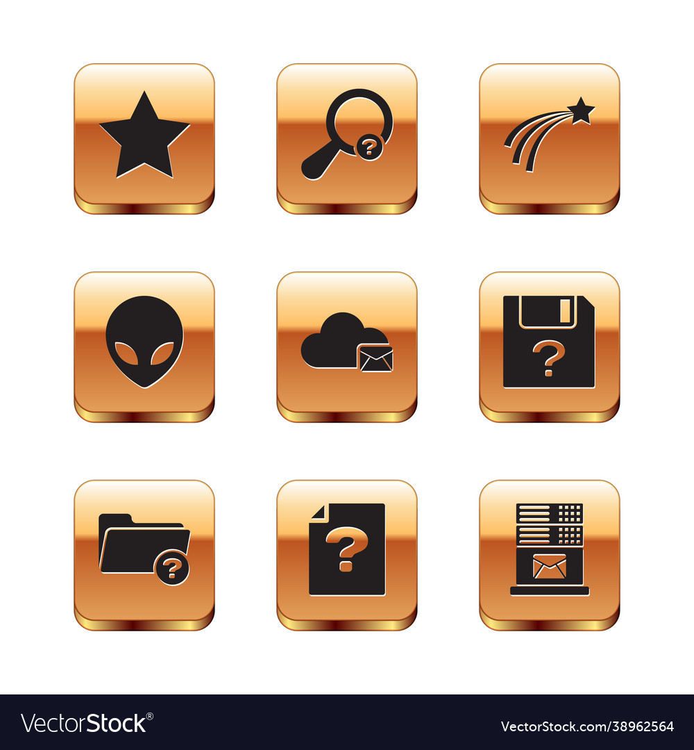 Set star unknown directory document cloud mail Vector Image