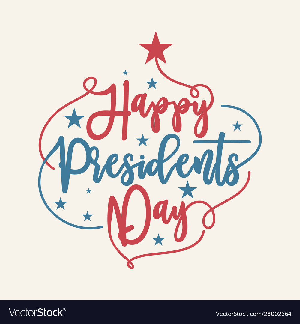 Vintage letter happy presidents day with american Vector Image