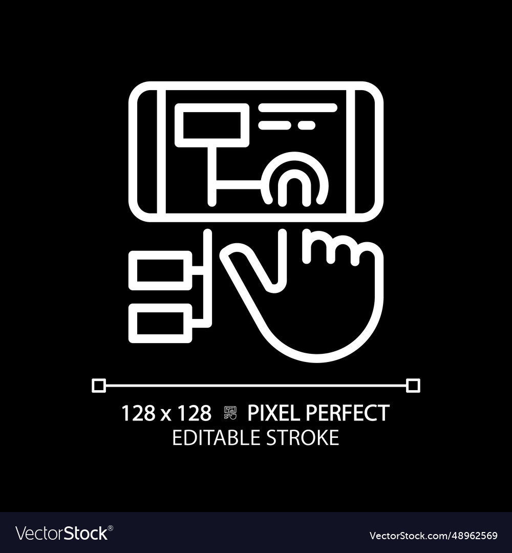 2d Thin Linear White Augmented Reality Icon Vector Image