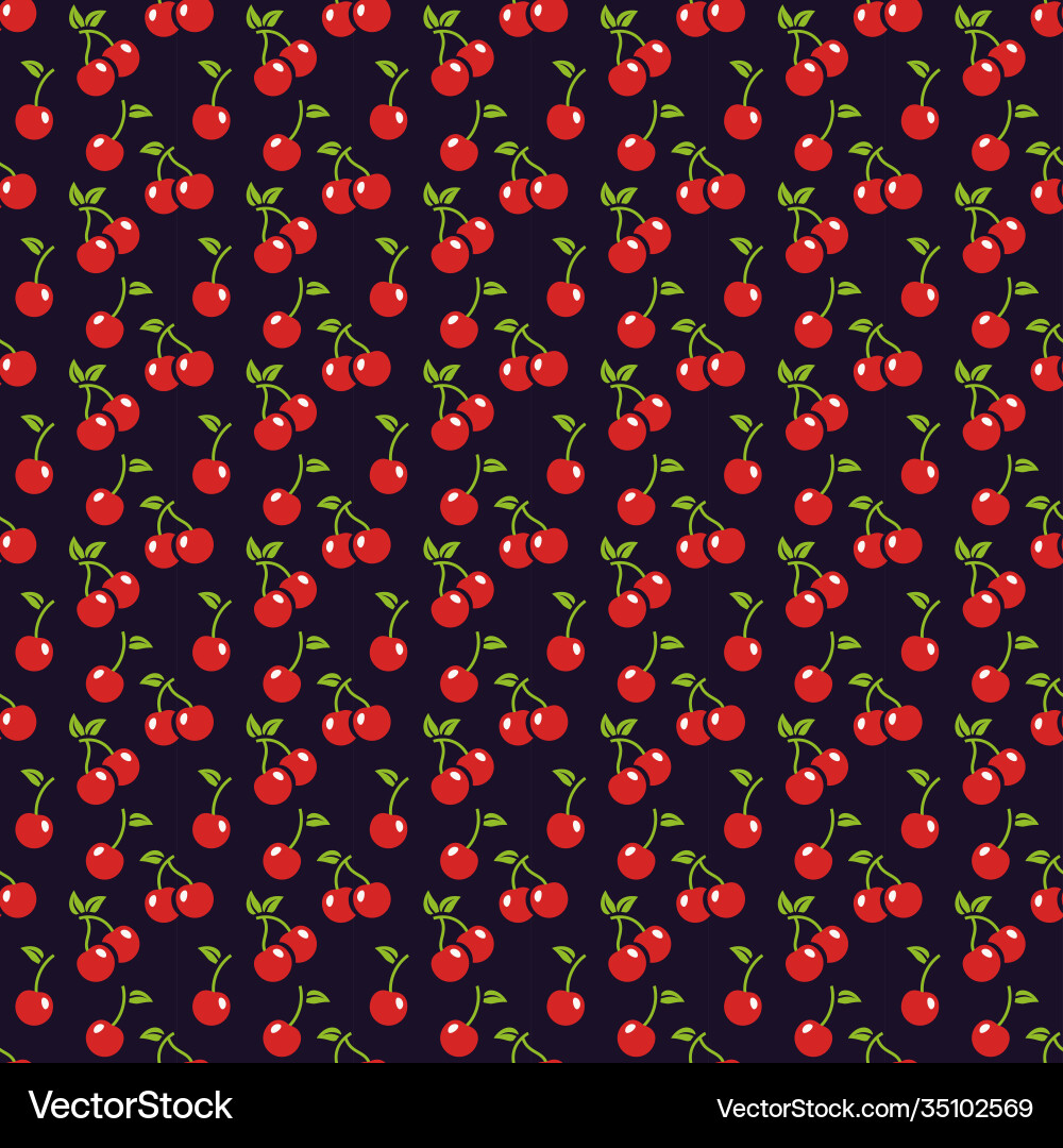 Cherry seamless pattern Royalty Free Vector Image