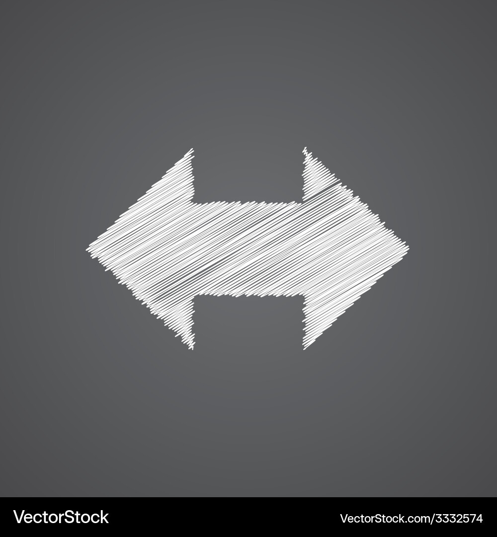 2 side arrow sketch logo doodle icon Royalty Free Vector