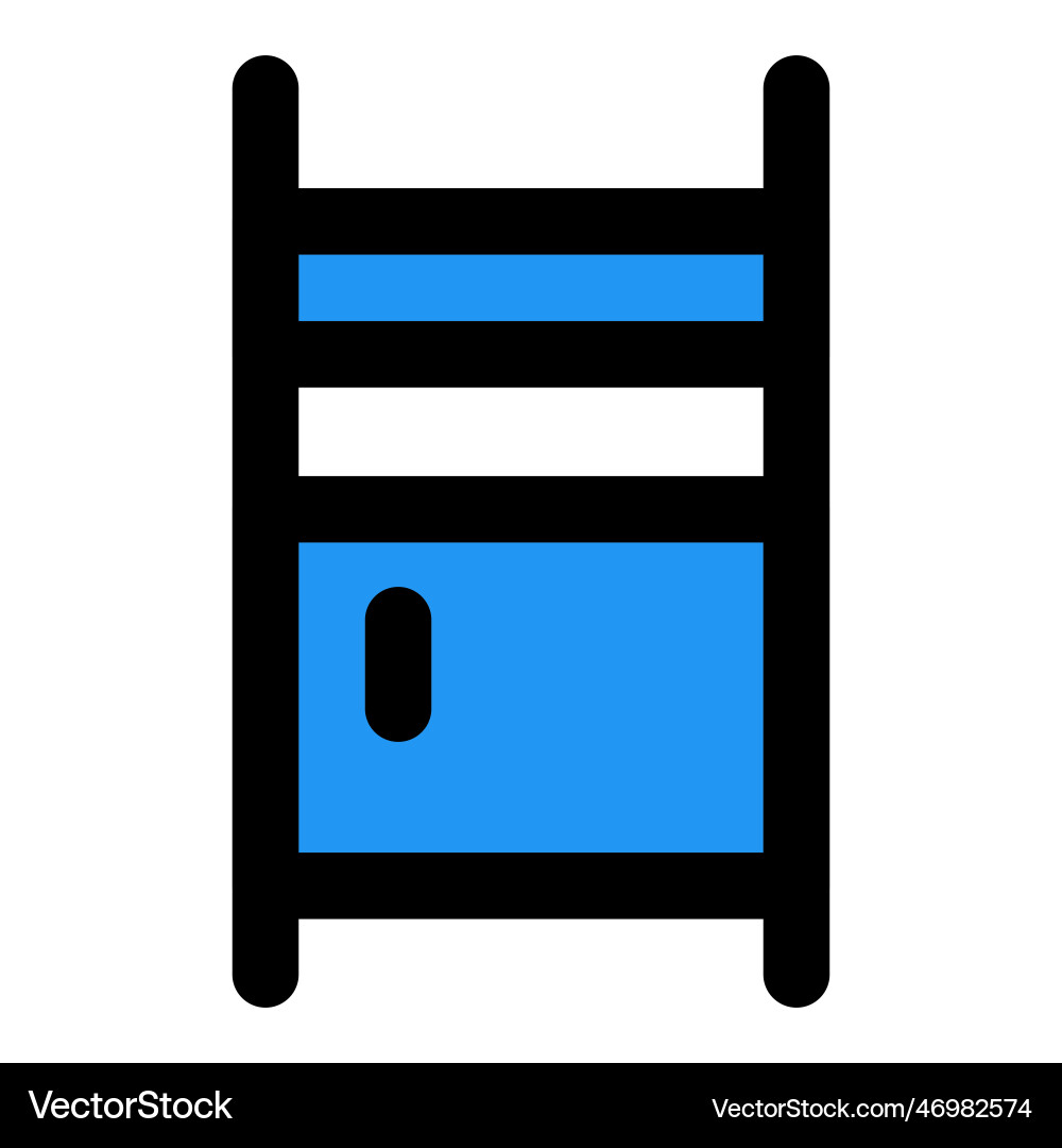 Bed side locker compact storage unit Royalty Free Vector