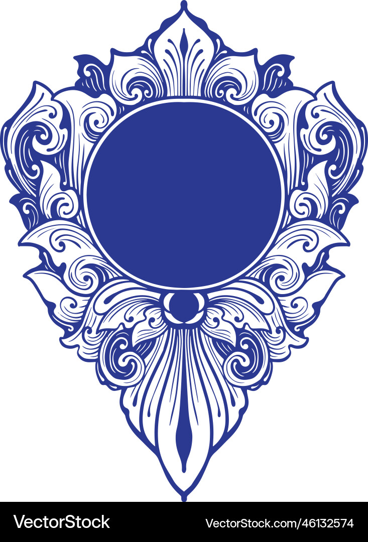 Blue shaded victorian ornamental Royalty Free Vector Image