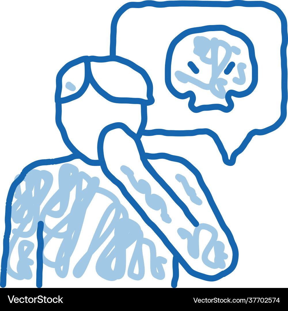 Bully man doodle icon hand drawn Royalty Free Vector Image