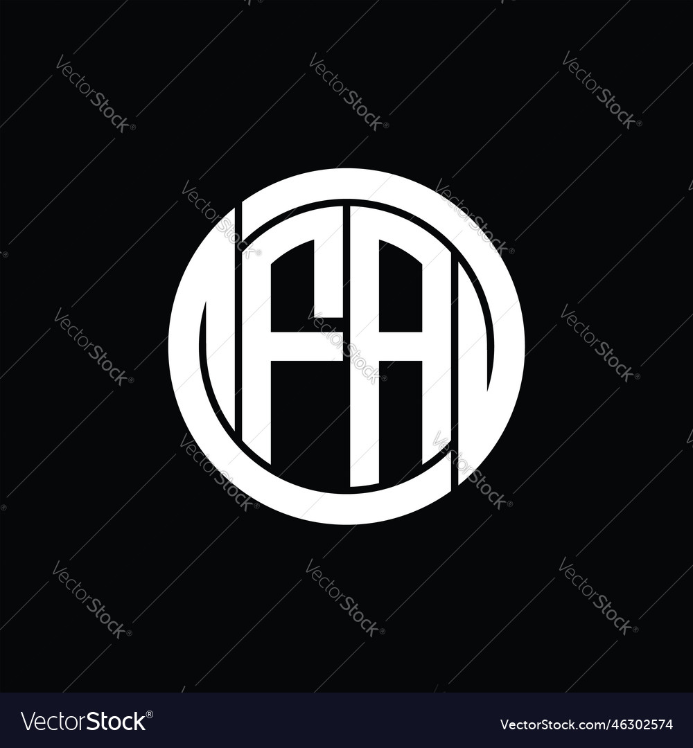 Fa logo monogram shield inside circle shape Vector Image