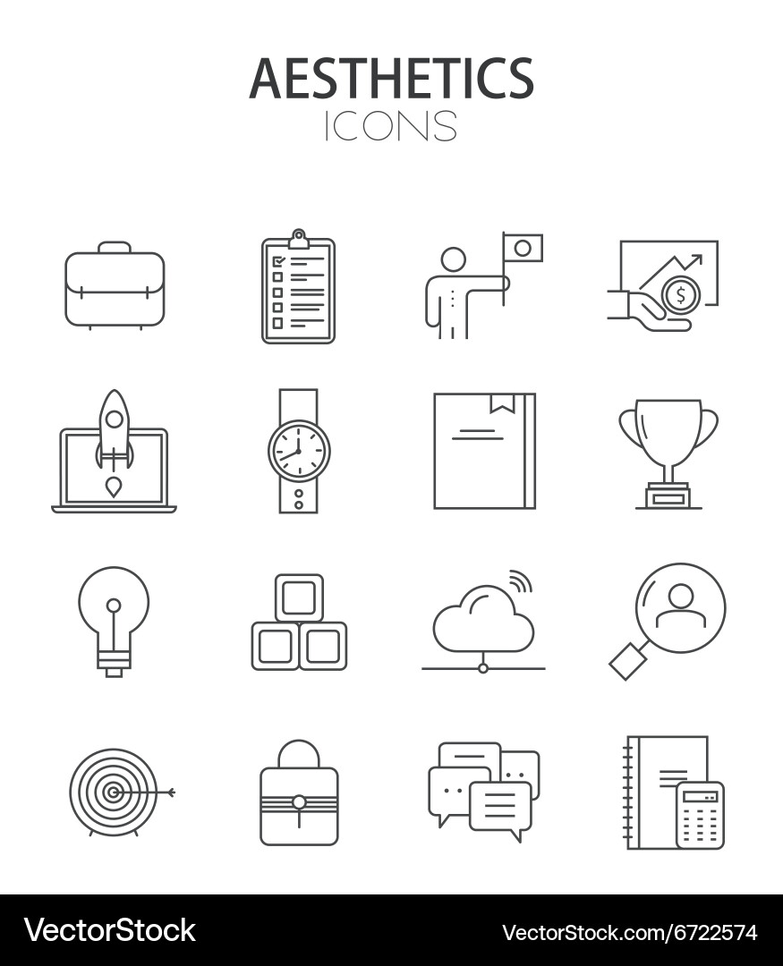 Modern thin line flat design of icons set Vector Image