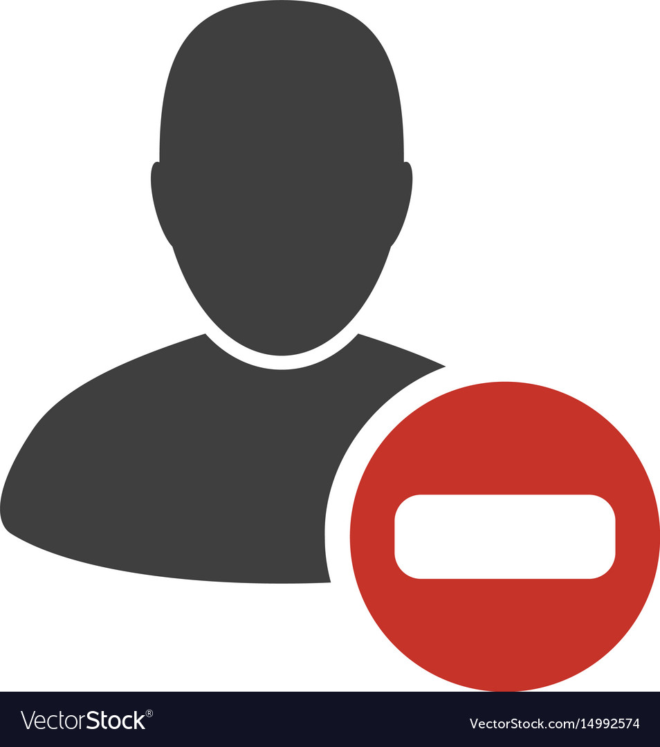Remove user flat icon Royalty Free Vector Image