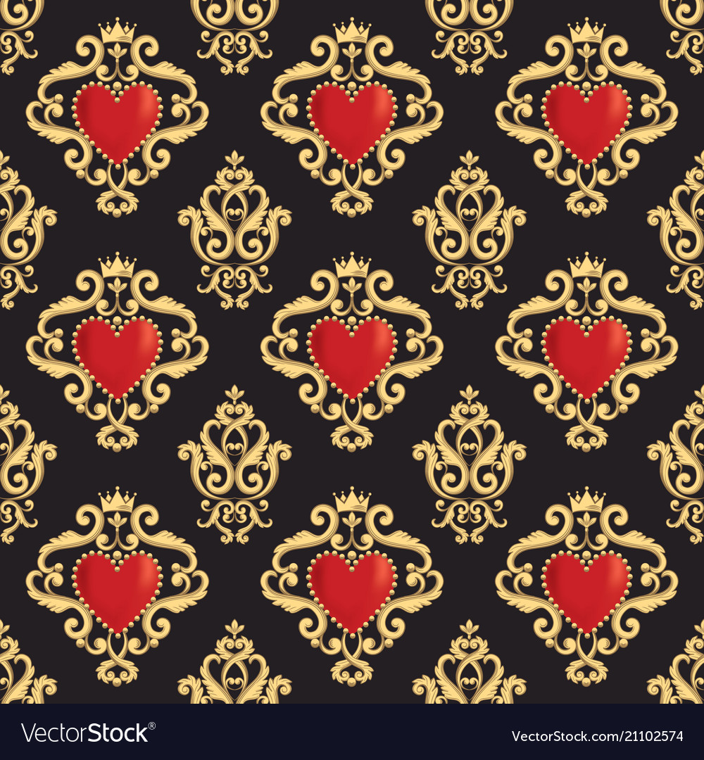 Seamless damask pattern with beautiful ornamental Vector Image Seamless damask pattern with beautiful ornamental Vector Image