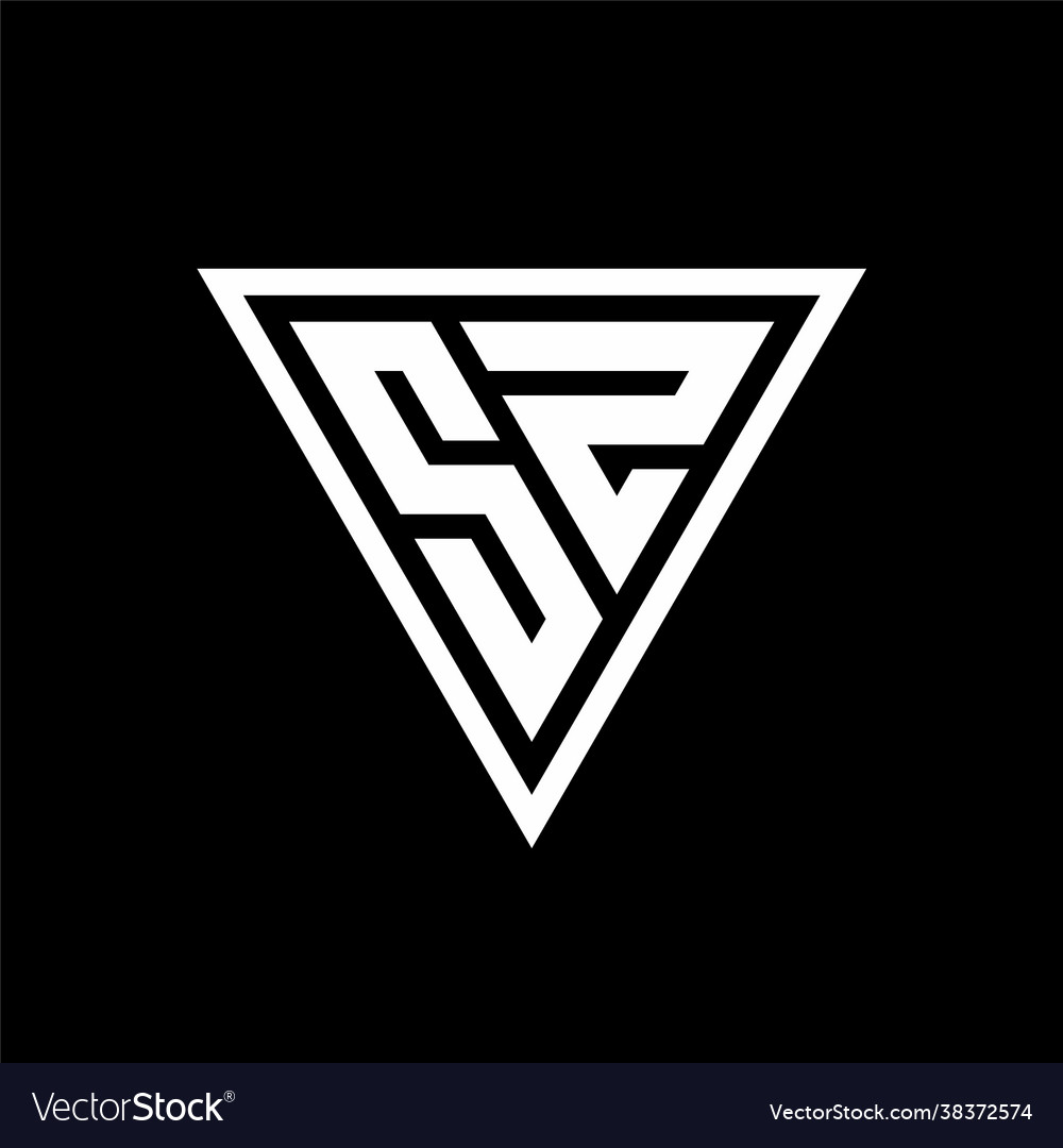 Sz logo monogram with triangle shape designs Vector Image