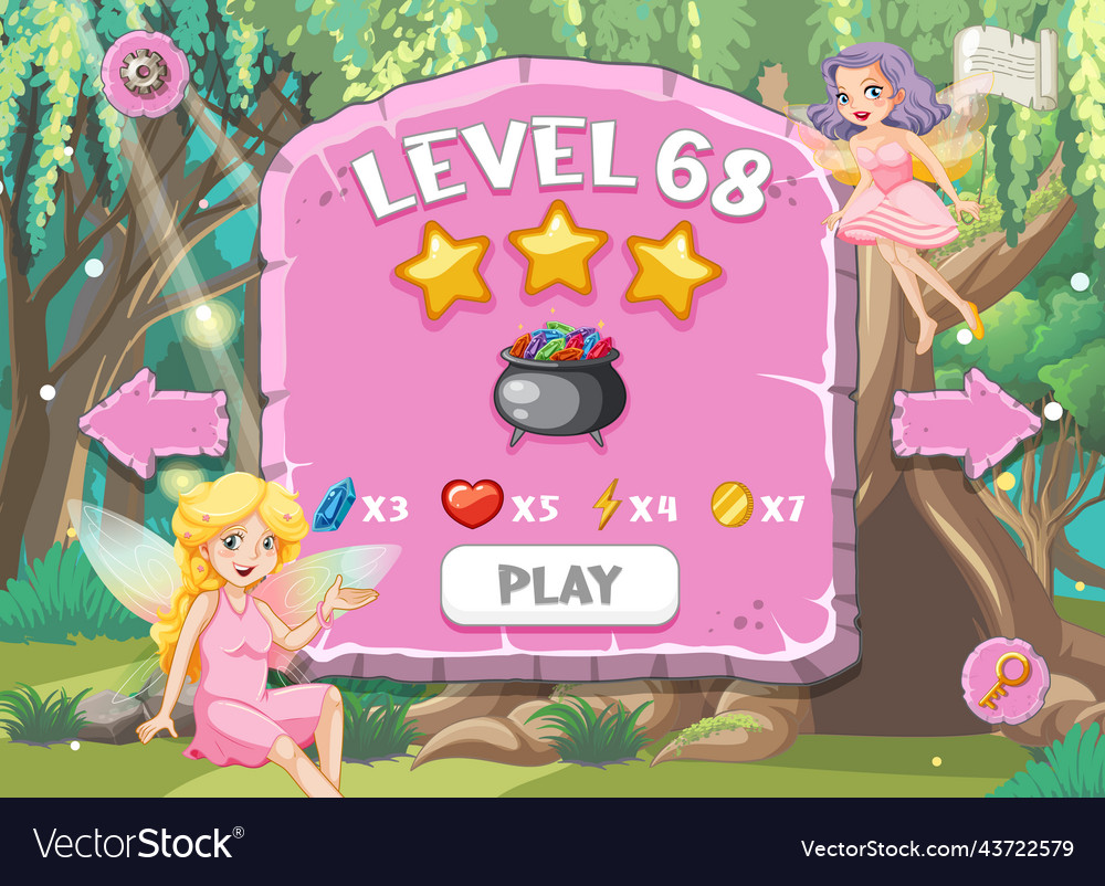 A game background template with elements Vector Image