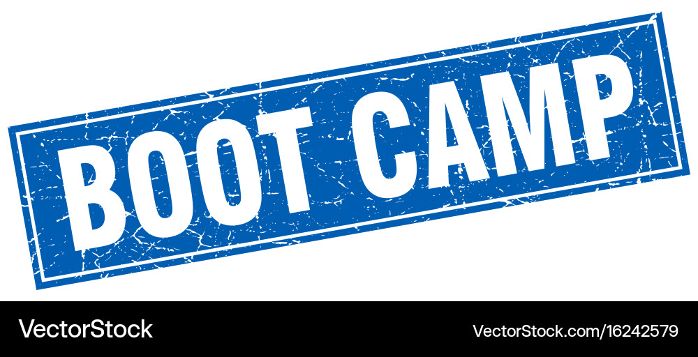 Boot camp square stamp Royalty Free Vector Image