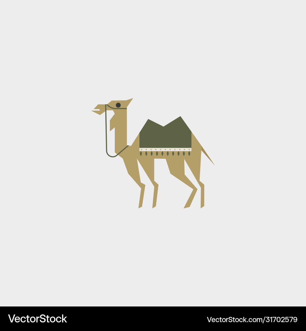 Desert animal camel logo Royalty Free Vector Image