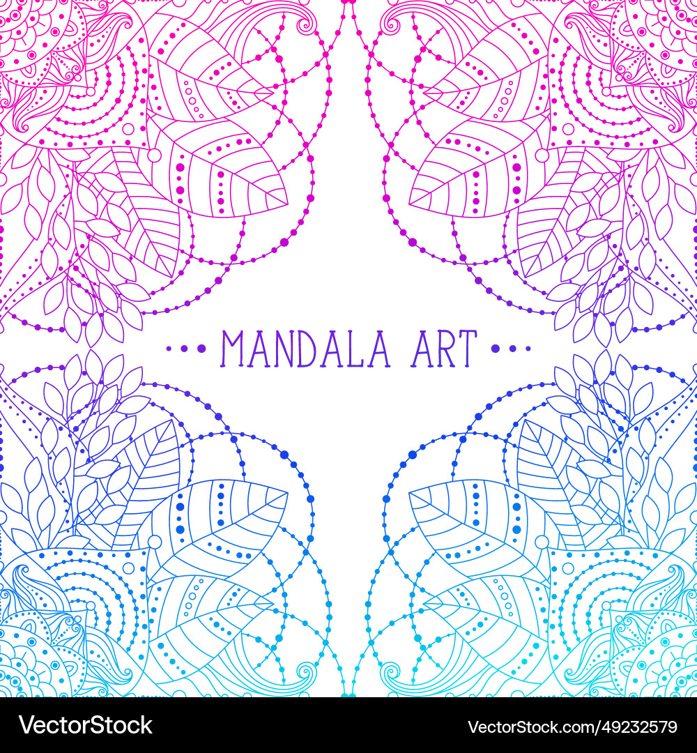 Frame with floral mandalas Royalty Free Vector Image