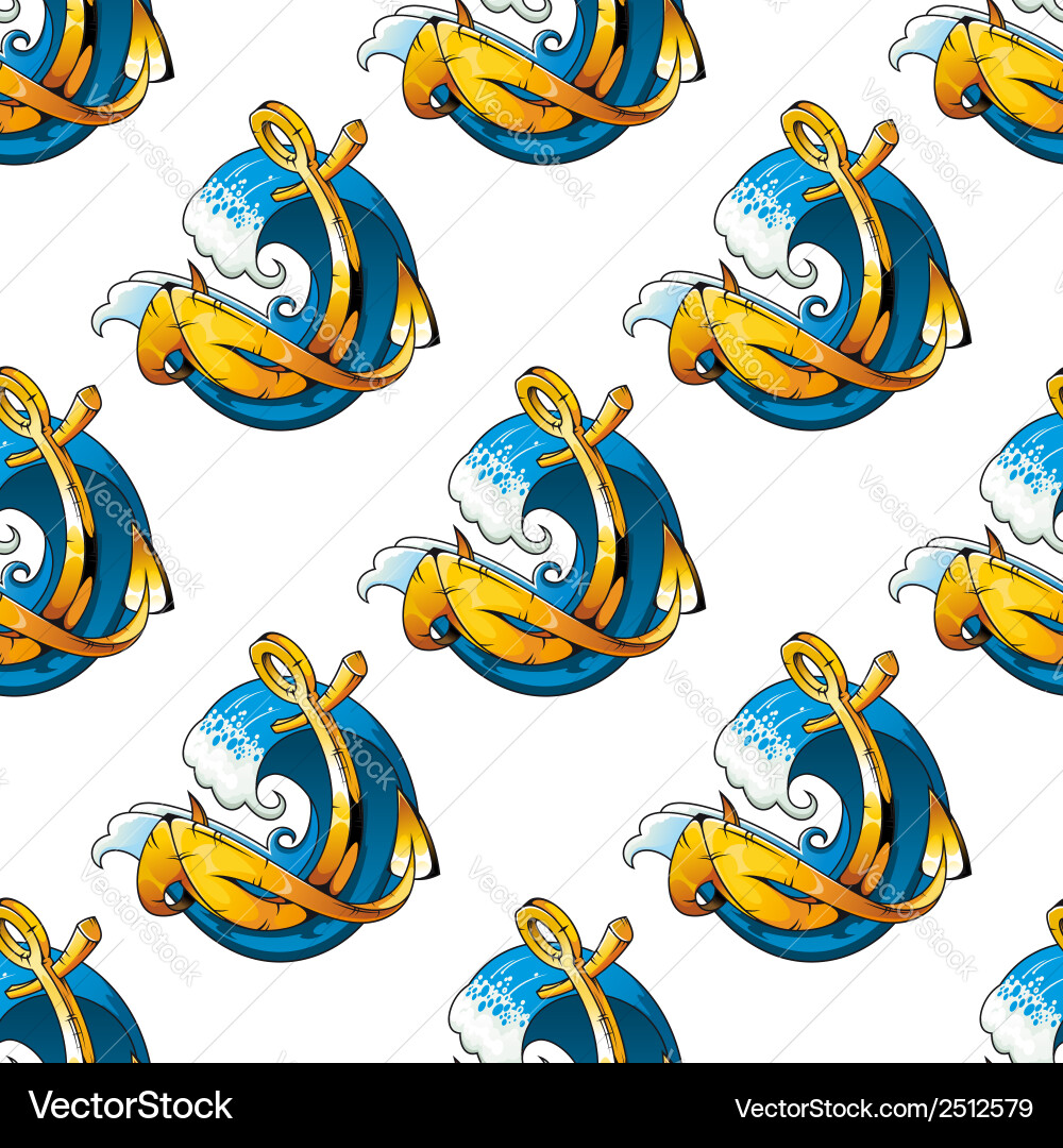 Nautical themed background seamless pattern Vector Image