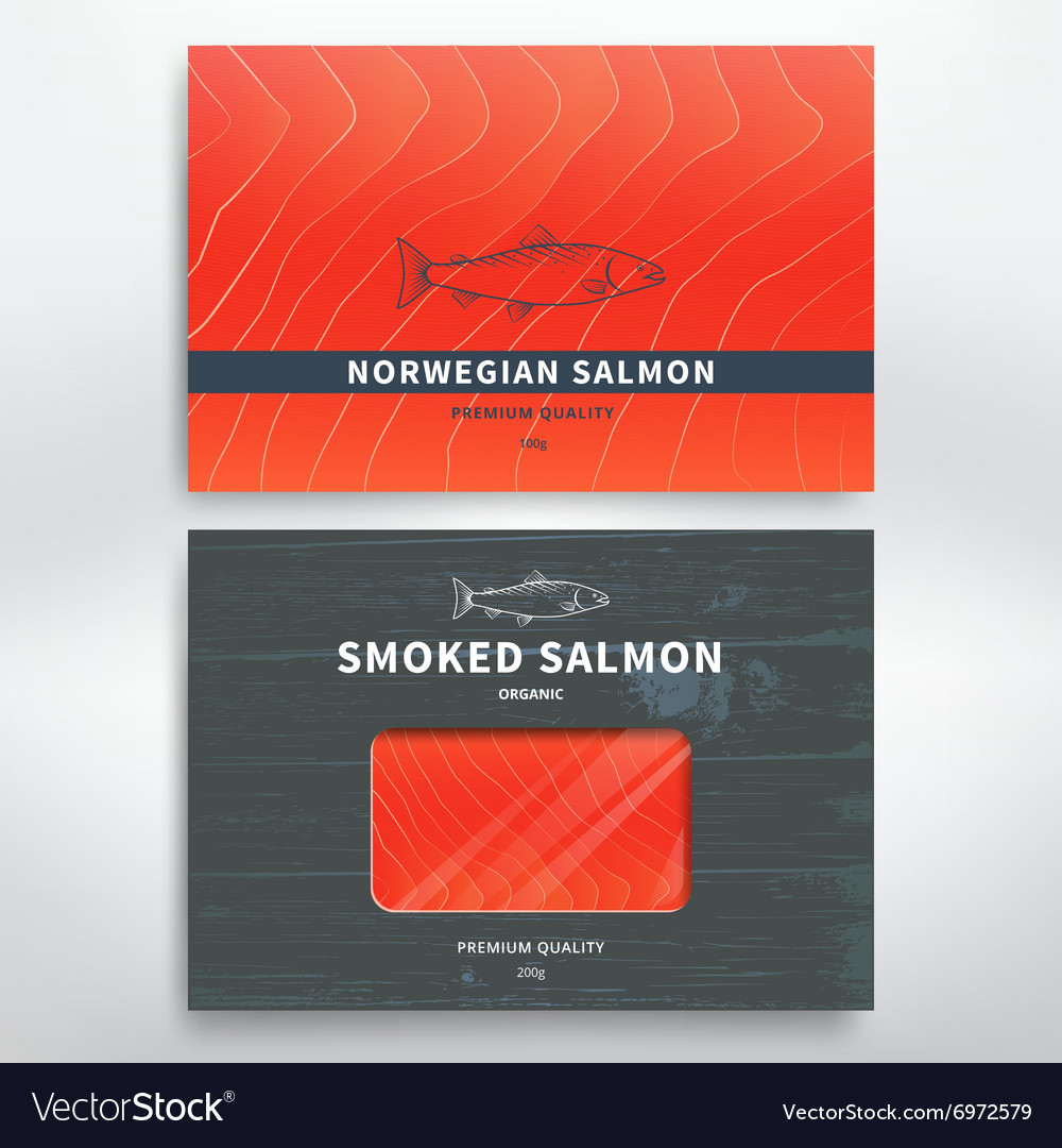 Packaging for fish Royalty Free Vector Image - VectorStock