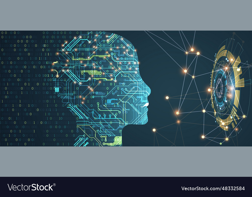 Artificial intelligence technical background Vector Image