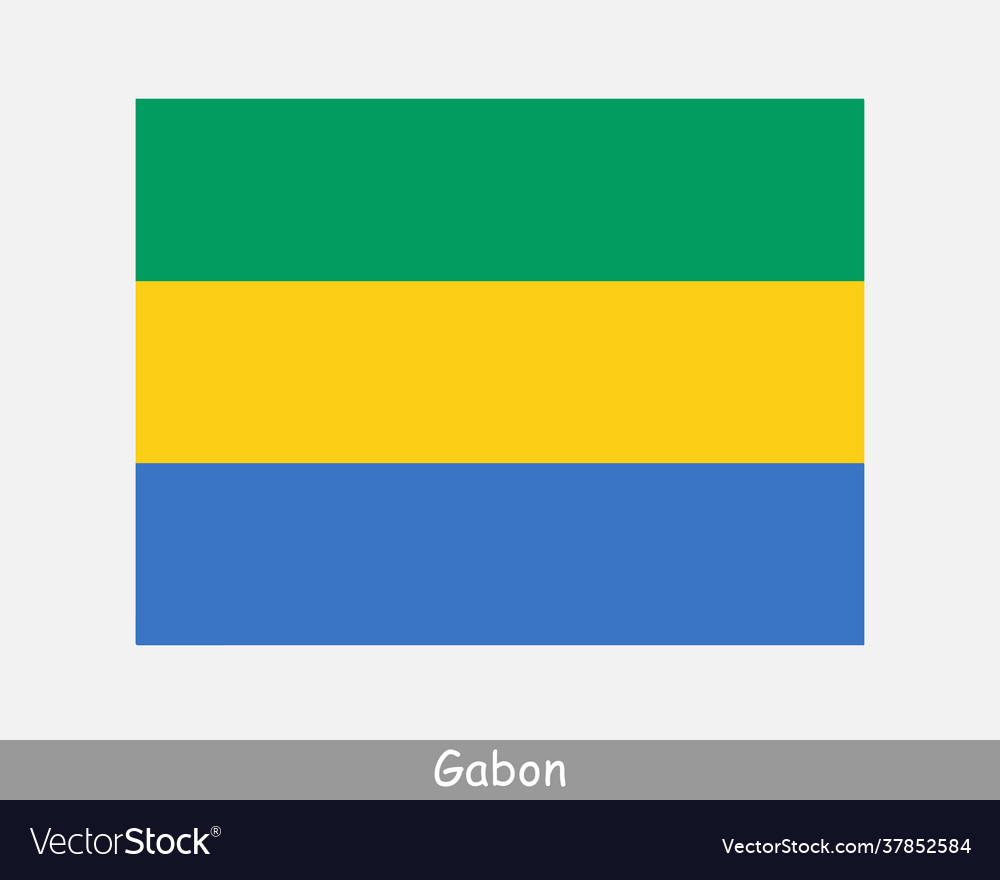 Gabon Gabonaise National Country Flag Banner Icon Vector Image