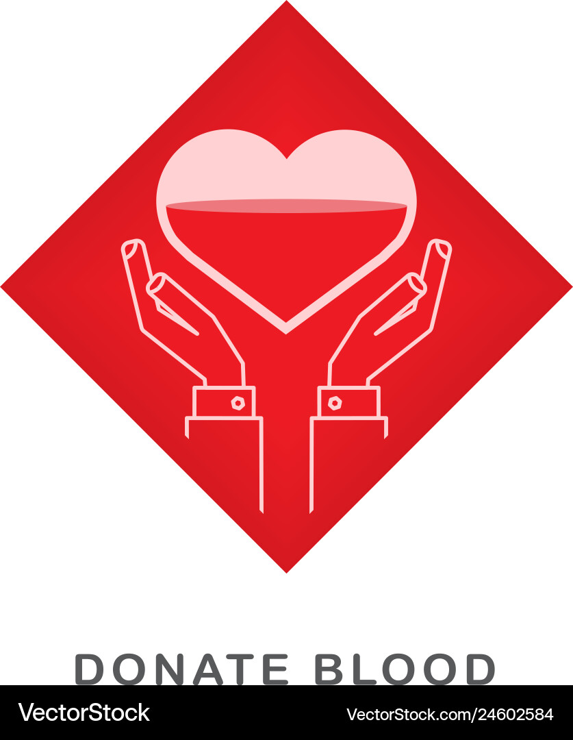 Hands and heart with blood icon design Royalty Free Vector