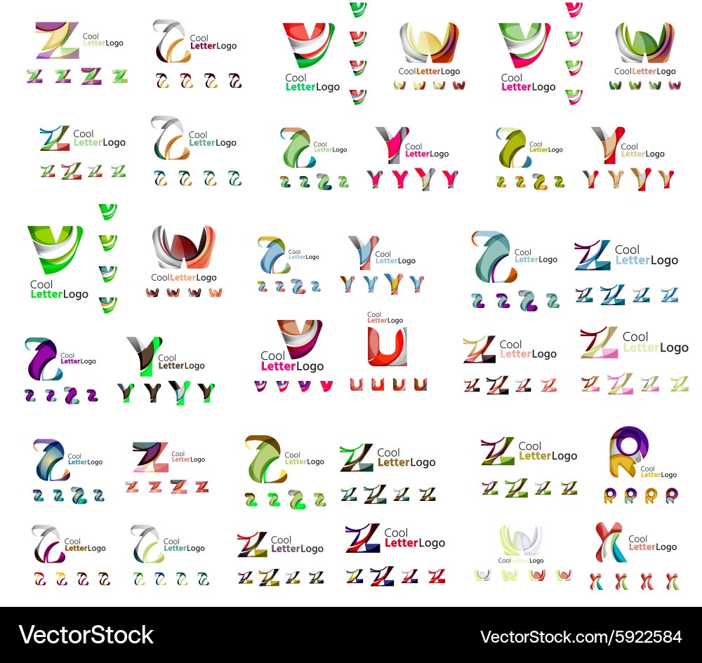 Mega set of letter logos Royalty Free Vector Image
