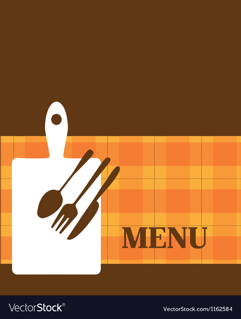 Menu template with kitchen elements Royalty Free Vector