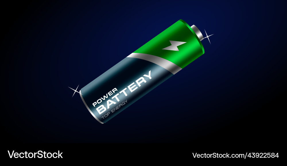 Realistic 3d battery design Royalty Free Vector Image