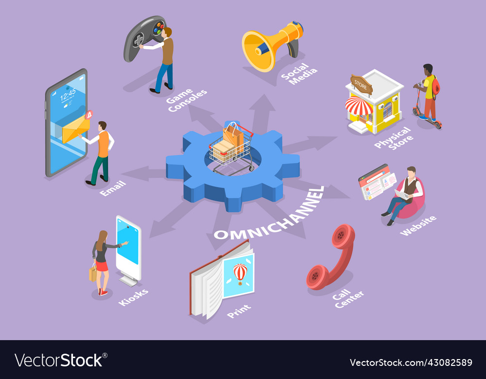3d isometric flat conceptual Royalty Free Vector Image