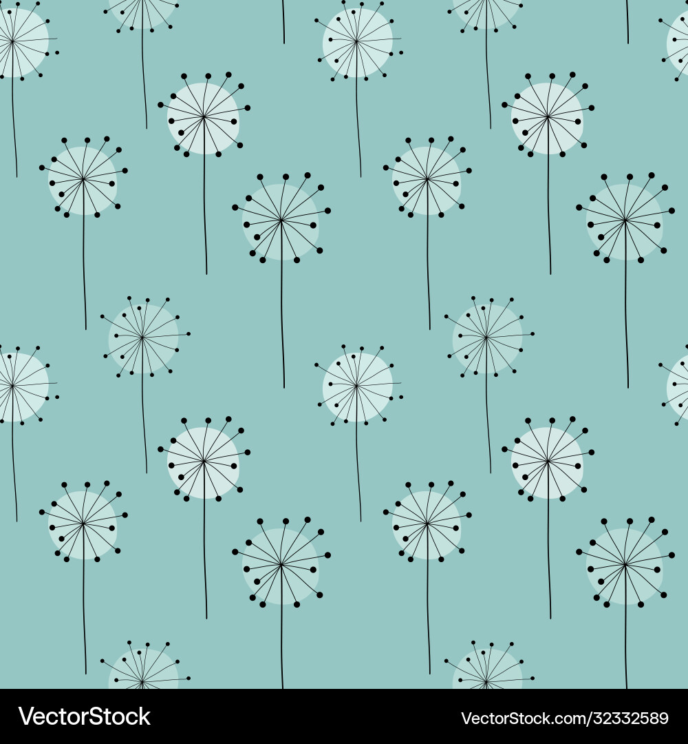 Abstract hand drawn dandelion flower seamless Vector Image