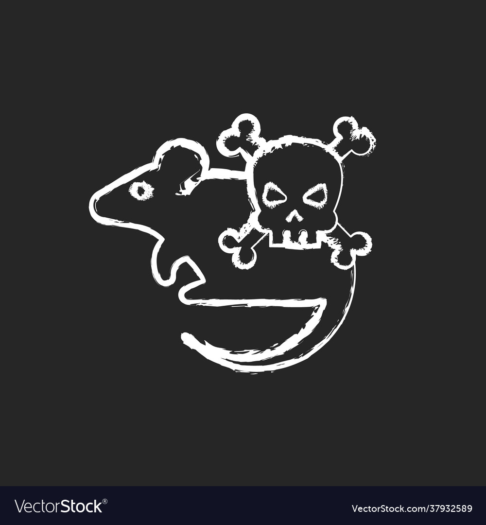 Animals chalk white icon on black background Vector Image