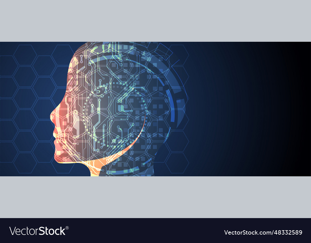 Artificial intelligence technical background Vector Image