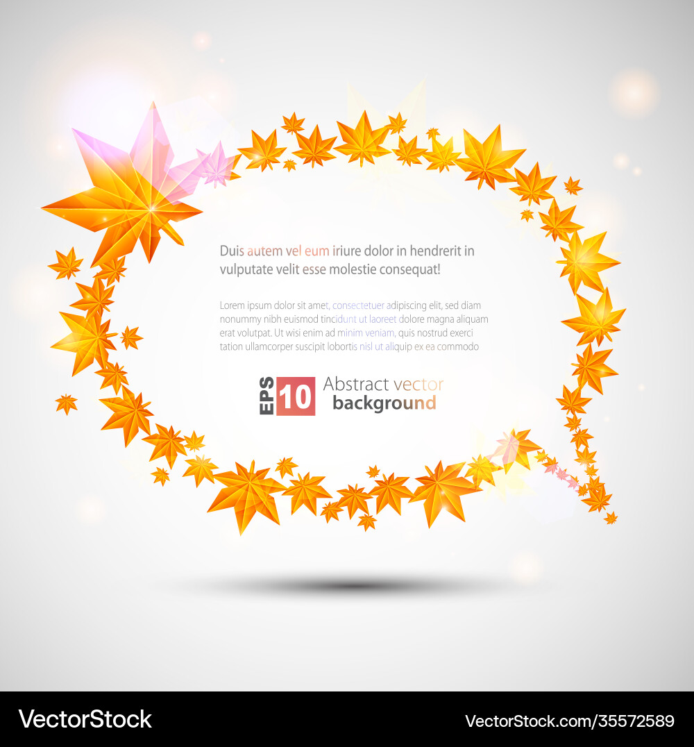 Autumn speech bubble with bright lights Royalty Free Vector