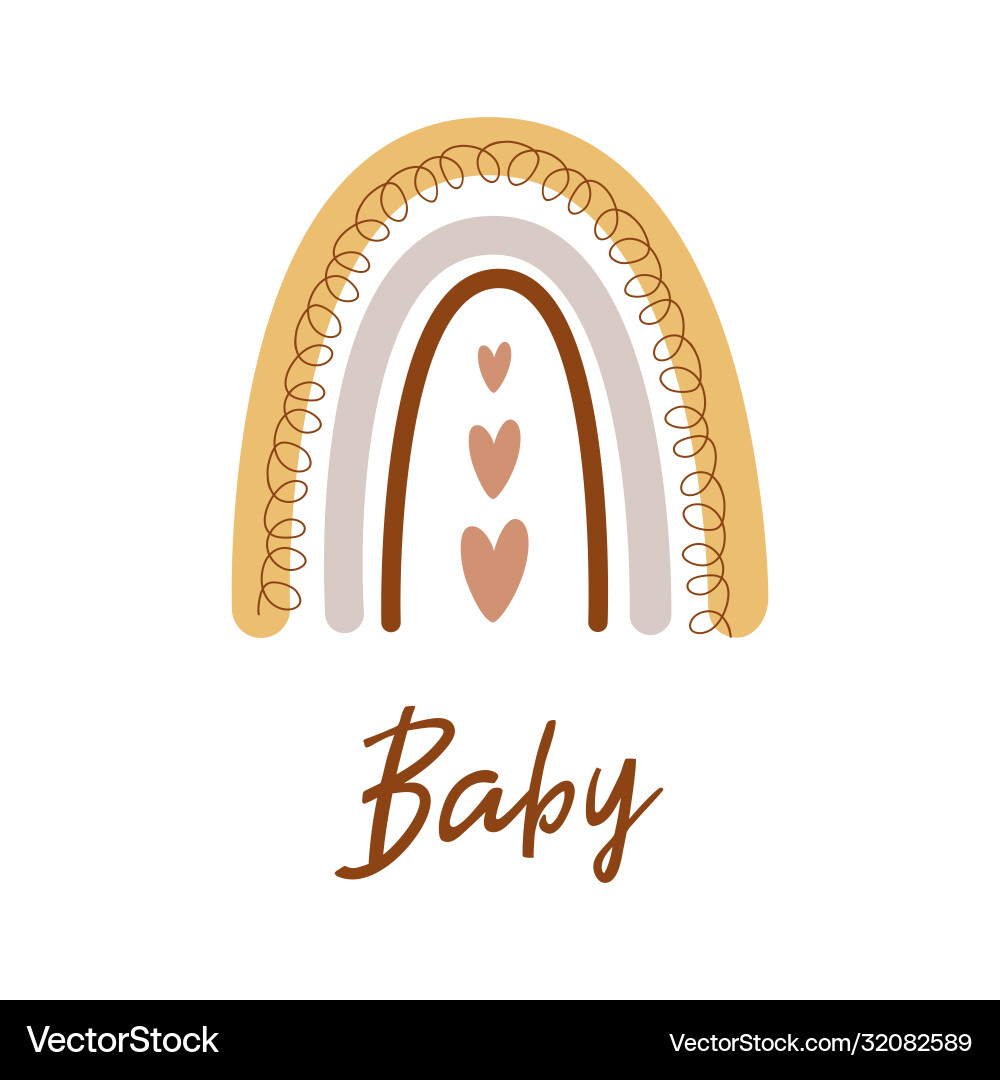 Boho rainbow kids pastel rainbow wall art Vector Image