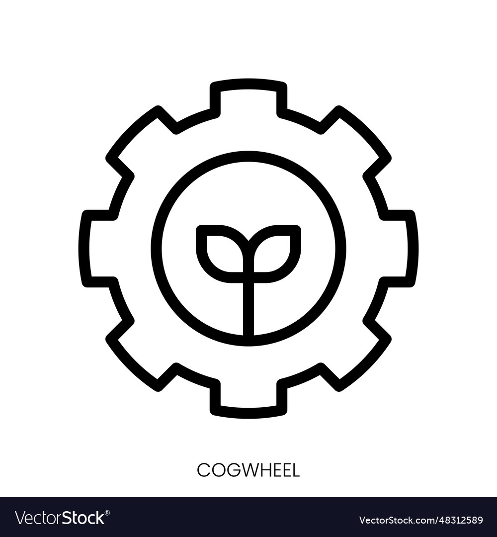 Cogwheel icon line art style design isolated Vector Image
