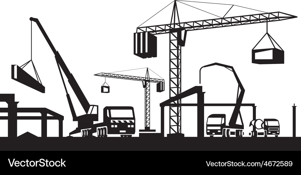 Industrial construction scene Royalty Free Vector Image