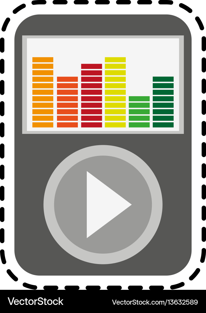 Music player icon image Royalty Free Vector Image