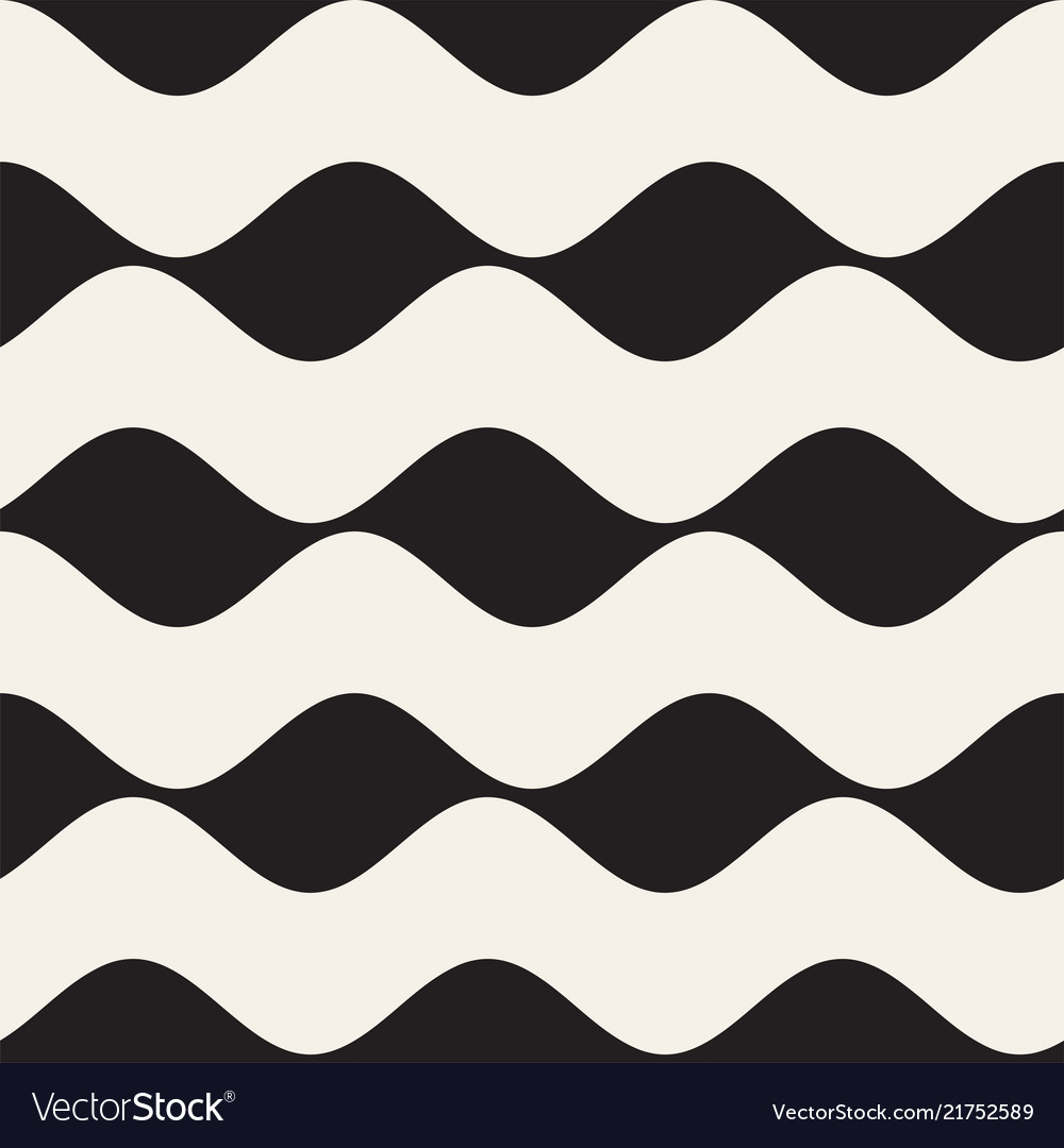 Seamless black and white wavy lines pattern Vector Image
