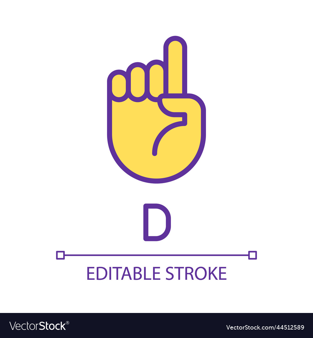 Signing letter d in asl pixel perfect rgb color Vector Image Signing letter d in asl pixel perfect rgb color Vector Image
