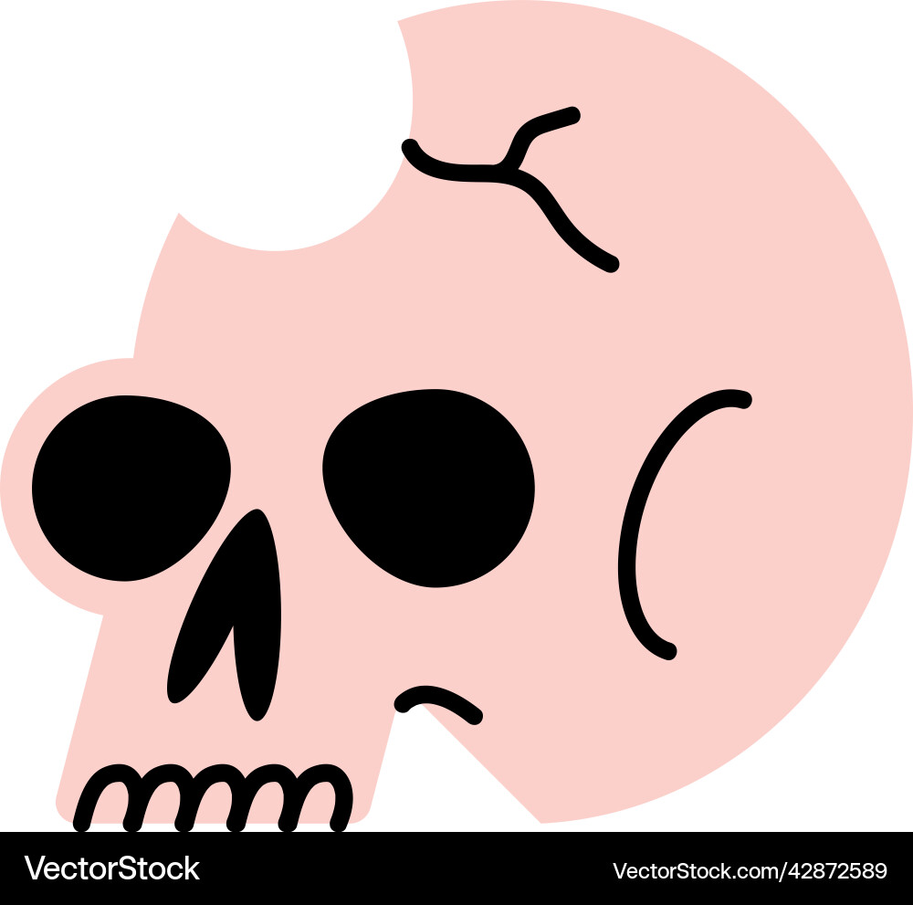 Skull head broken Royalty Free Vector Image - VectorStock