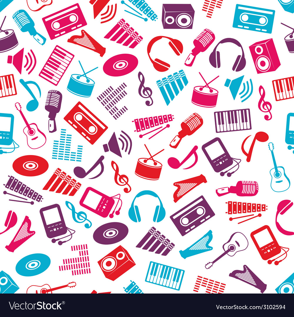 Music seamless pattern Royalty Free Vector Image
